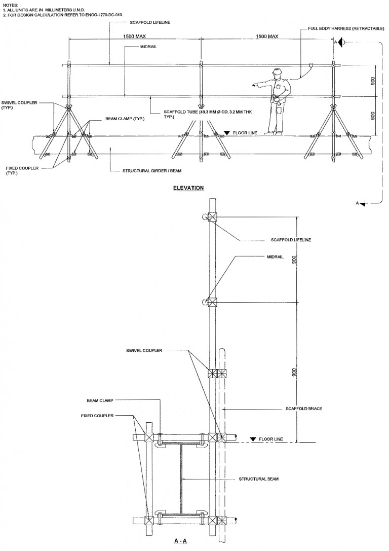 INSTALLATION OF SCAFFOLD TUBE AS LIFELINE IN ERECTION WORKS - PAKTECHPOINT