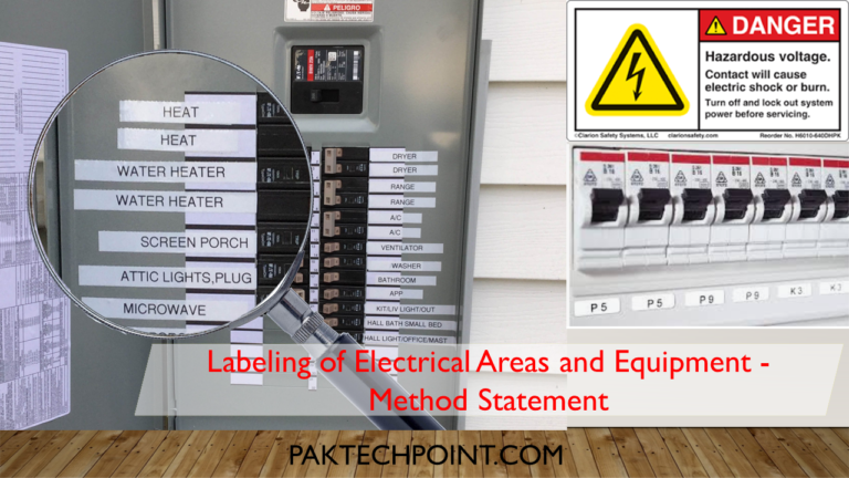 Labeling of Electrical Areas and Equipment – Method Statement – PAKTECHPOINT